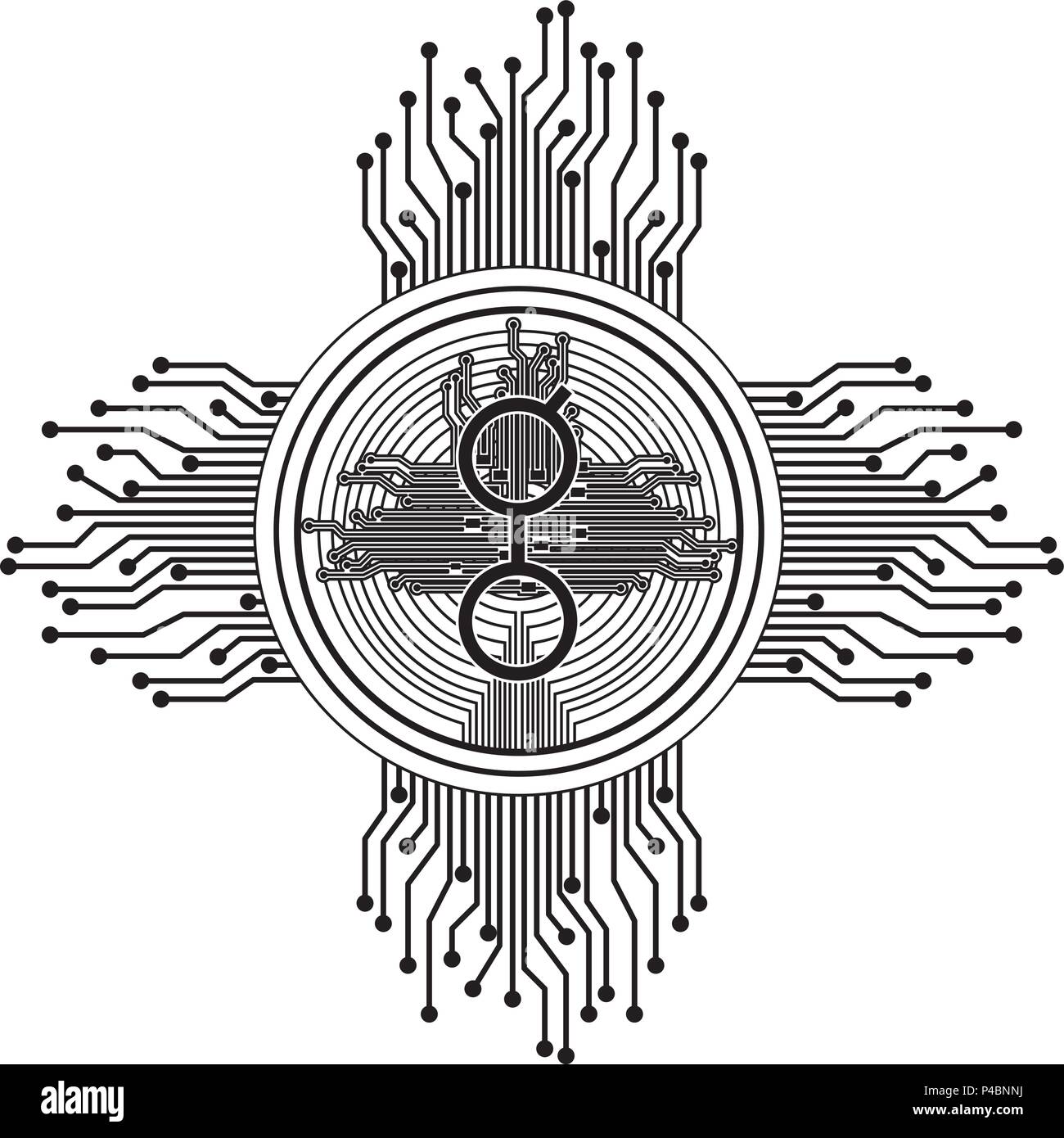 golem coin with electric circuit lines Stock Vector Image & Art - Alamy