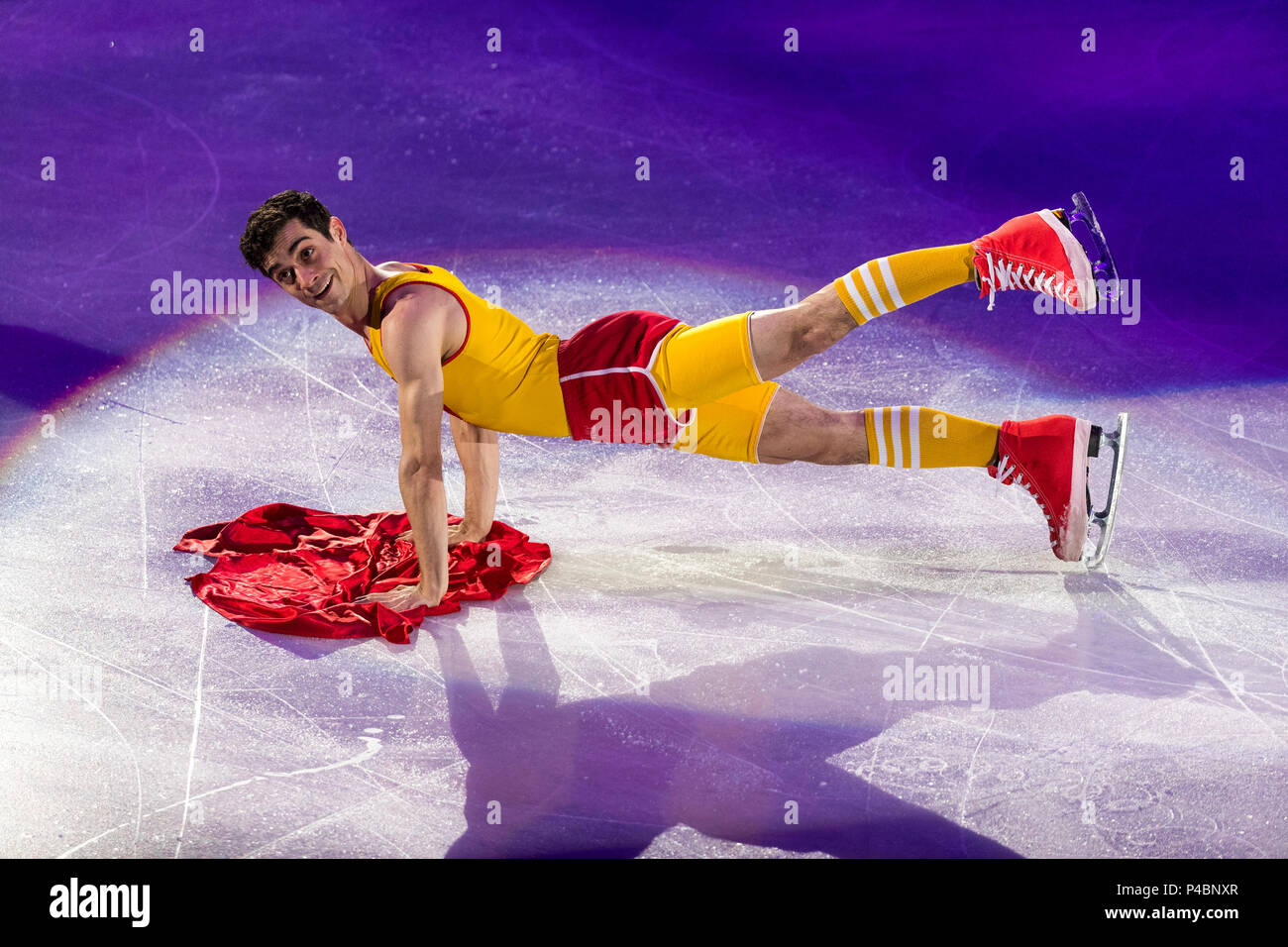 Javier Fernandez (ESP) performing at the Figure Skating Gala Exhibition ...