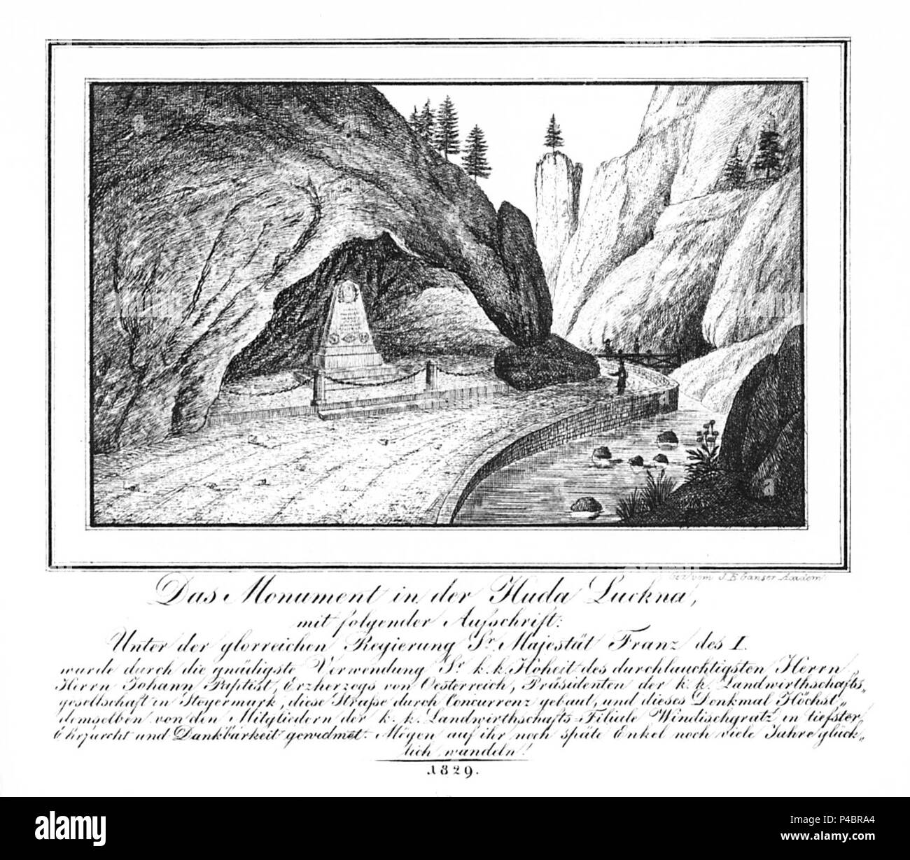 137a Das Erzherzog-Johann-Monument in der Hudna Luka, Windischgrätz - J ...