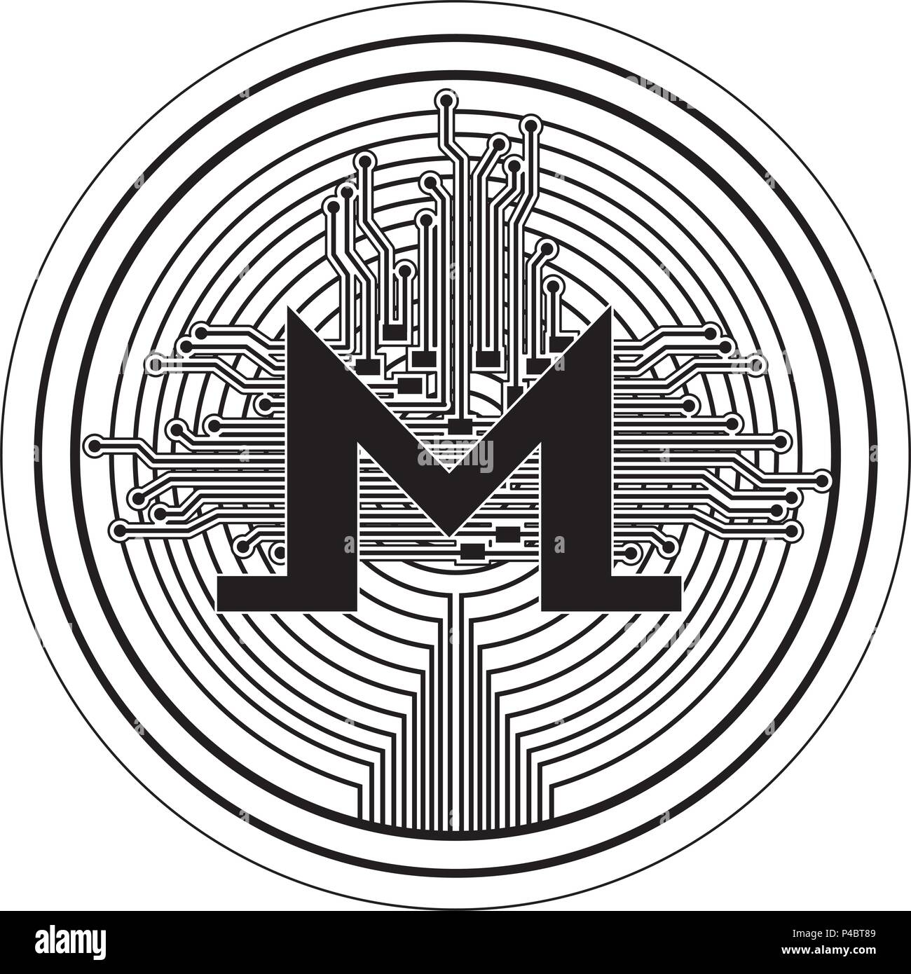 cryptocurrency monero coin with circuit lines Stock Vector Image & Art ...