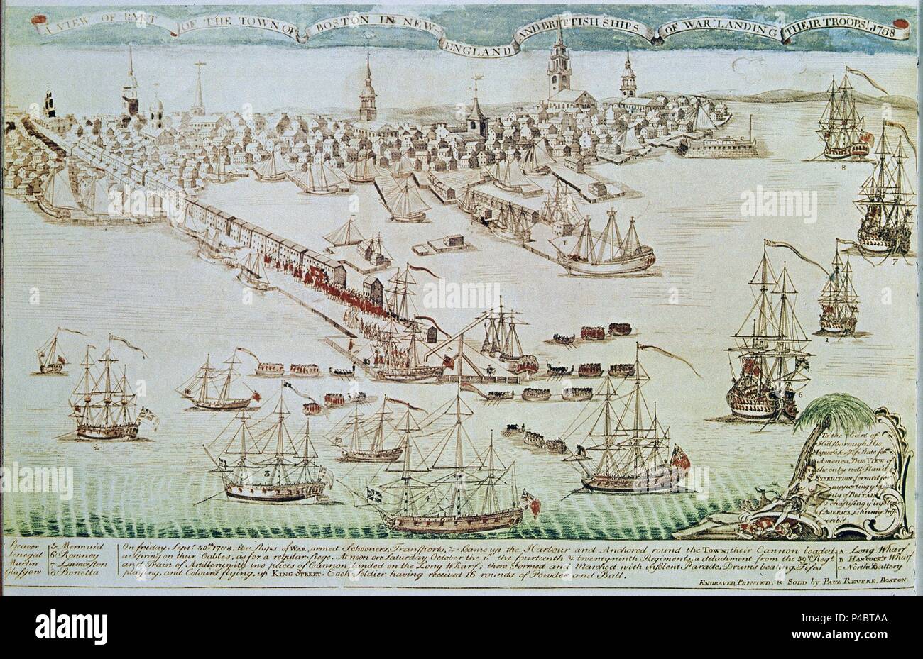 1768 engraving by paul revere hi-res stock photography and images - Alamy