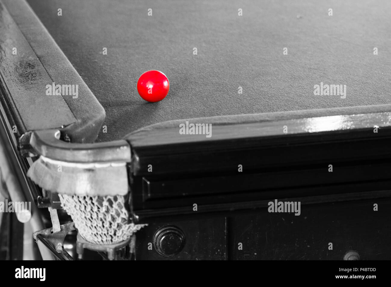 Old snooker table and ball set, in the club background Stock Photo - Alamy