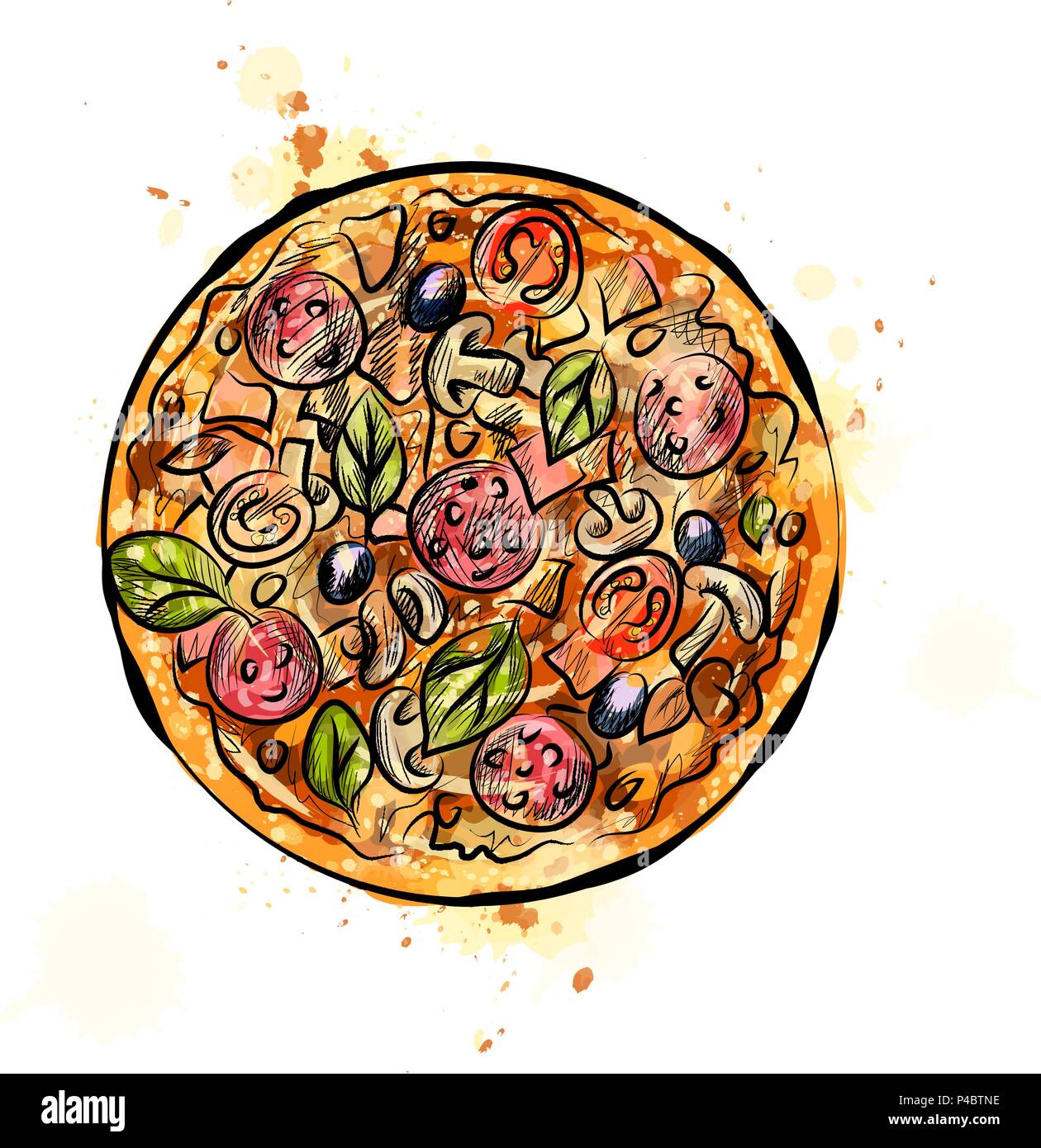 Watercolor cheese Stock Vector Images - Alamy