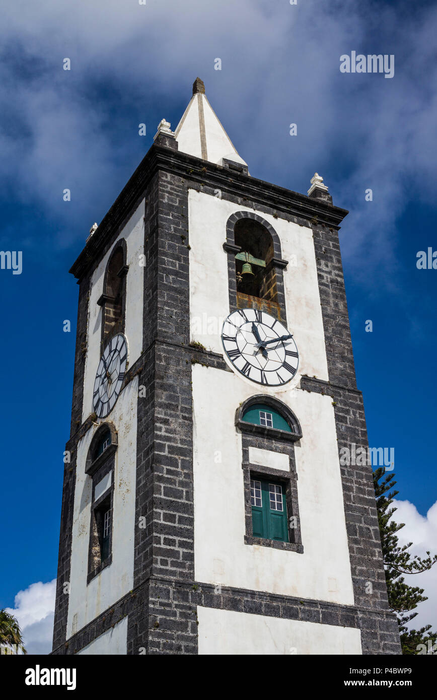 Portugal, Azores, Faial Island, Horta, Torre do Relogio, clock tower ...