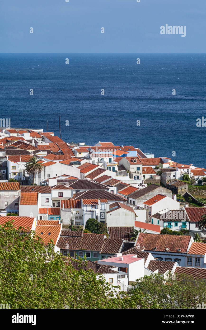 Portugal, Azores, Terceira Island, Angra do Heroismo, elevated town ...