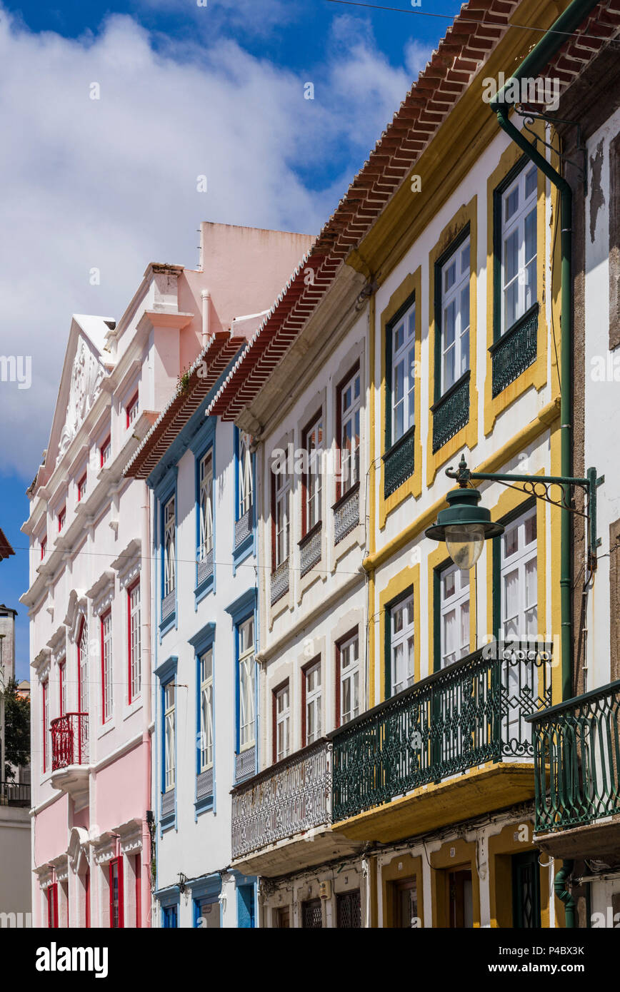 Portugal, Azores, Terceira Island, Angra do Heroismo, building details ...