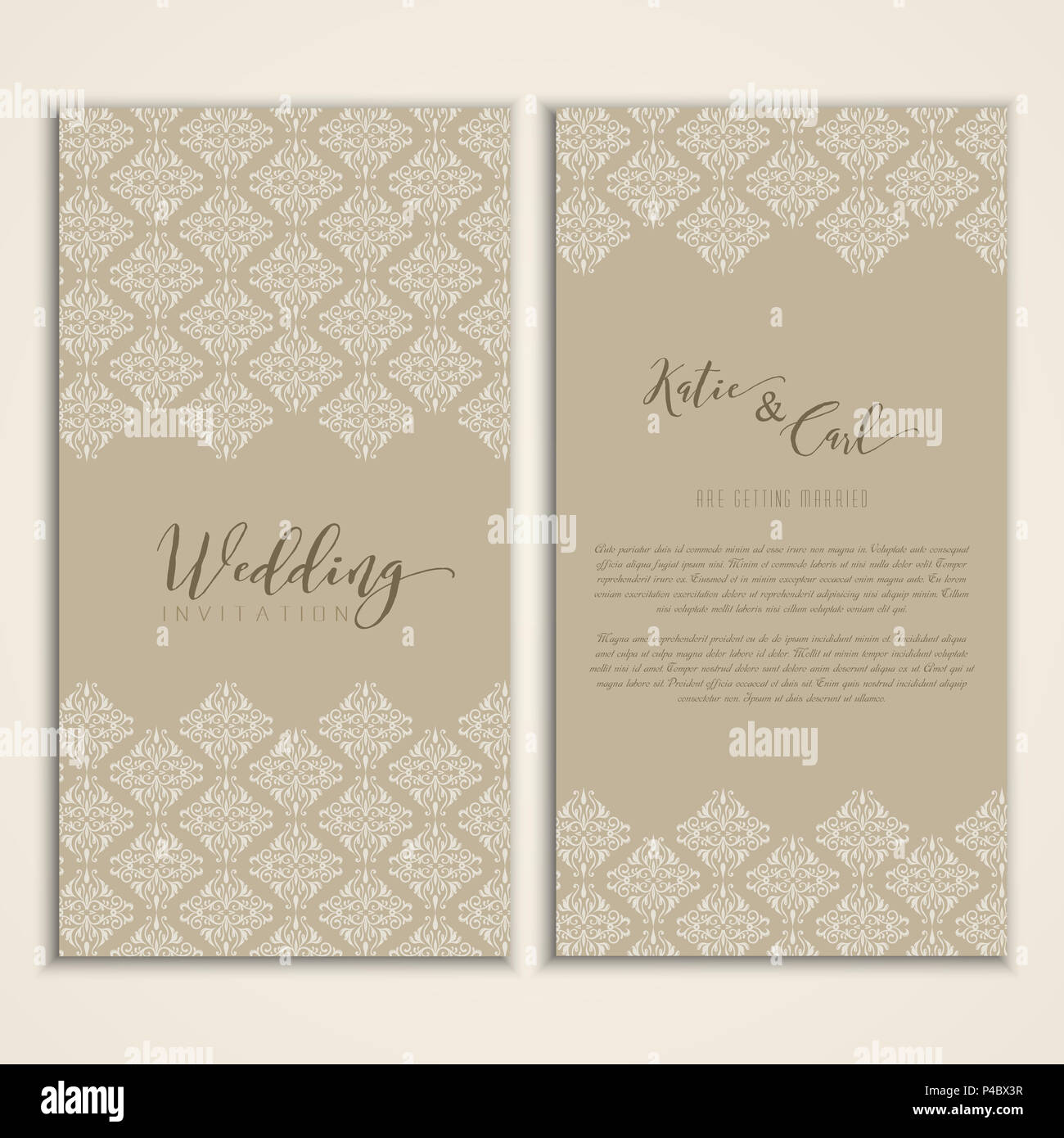 Decorative design for a wedding invitation Stock Photo - Alamy