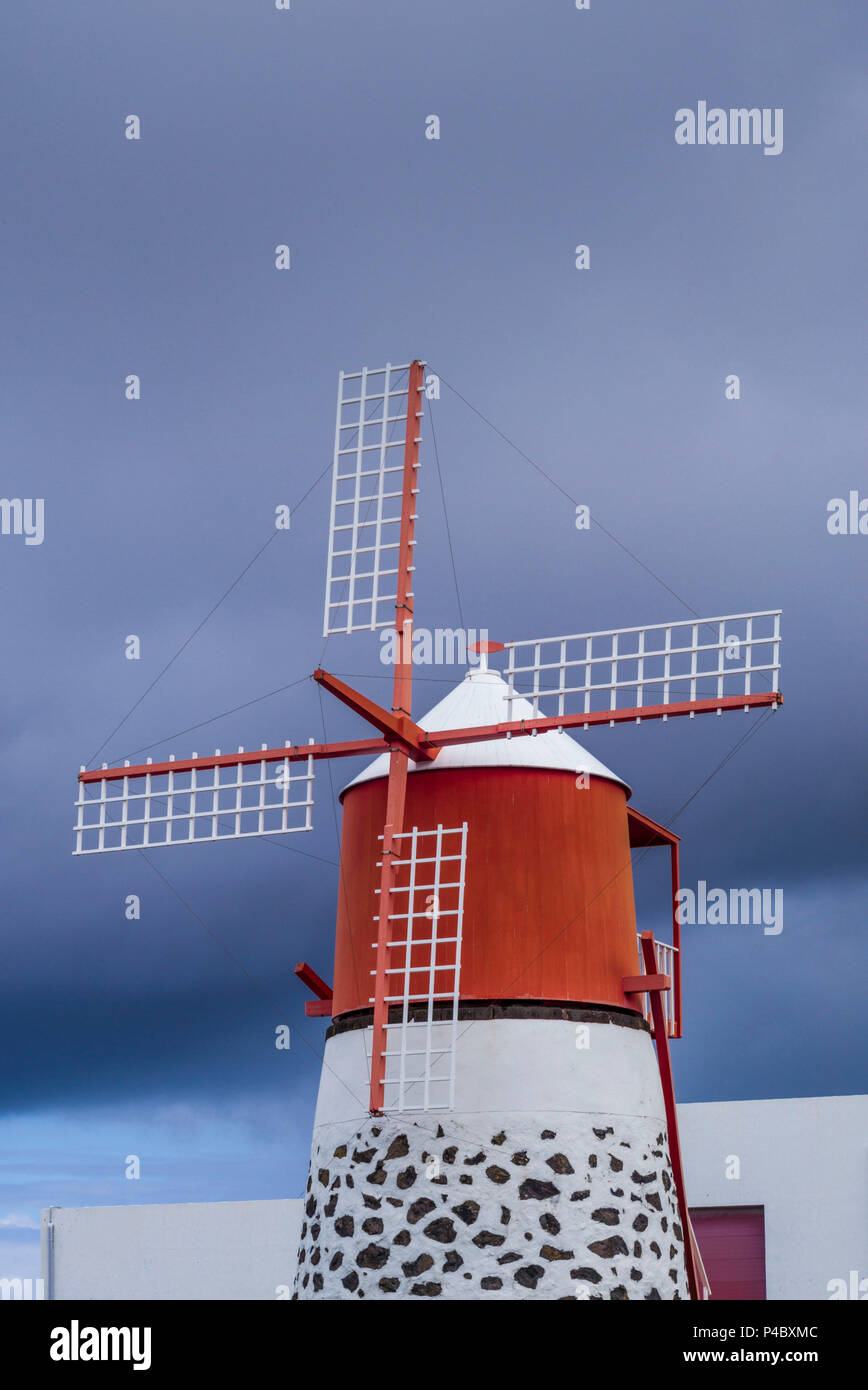 Portugal, Azores, Pico Island, Madalena, traditional windmill Stock ...