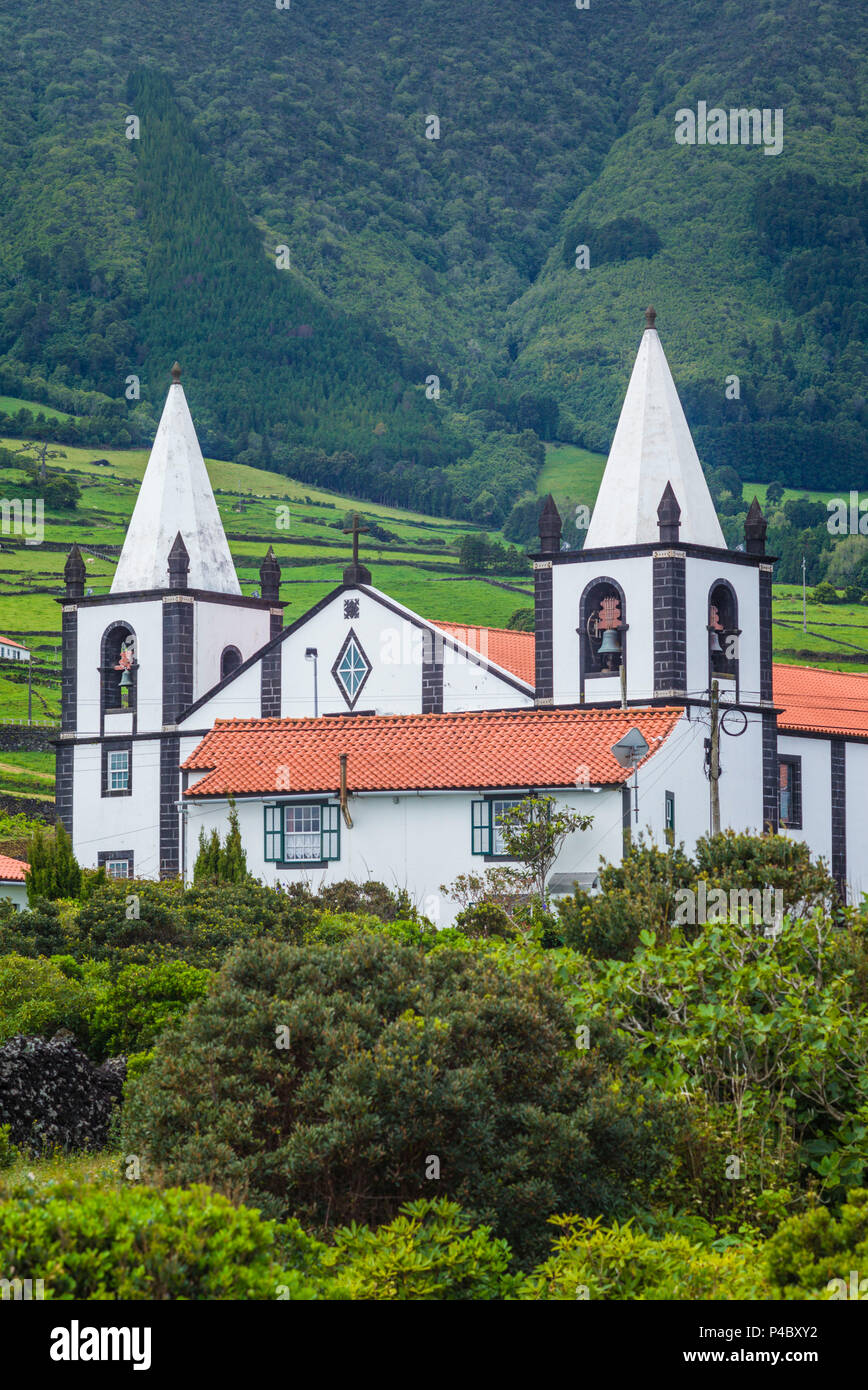 Portugal, Azores, Pico Island, Sao Miguel Arcanjo, town church Stock ...