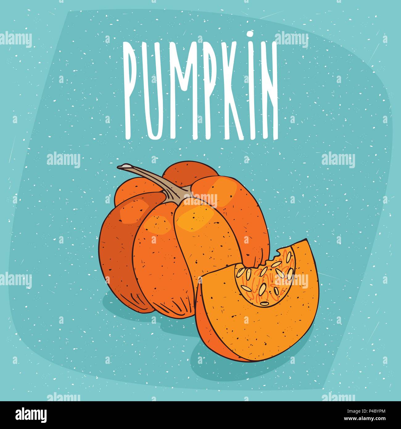 One huge whole ripe squash fruit, near beautifully cut piece. Visible ...