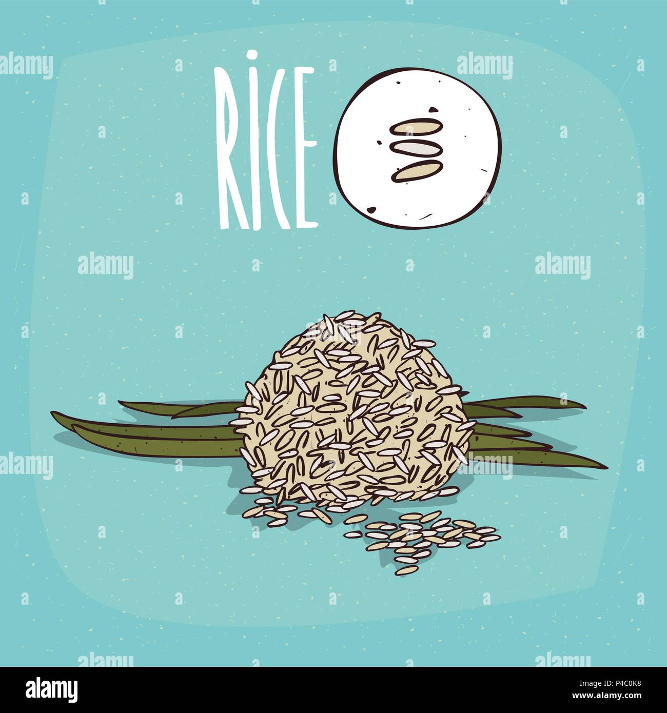 Rice plant cartoon illustration Stock Vector Images - Alamy