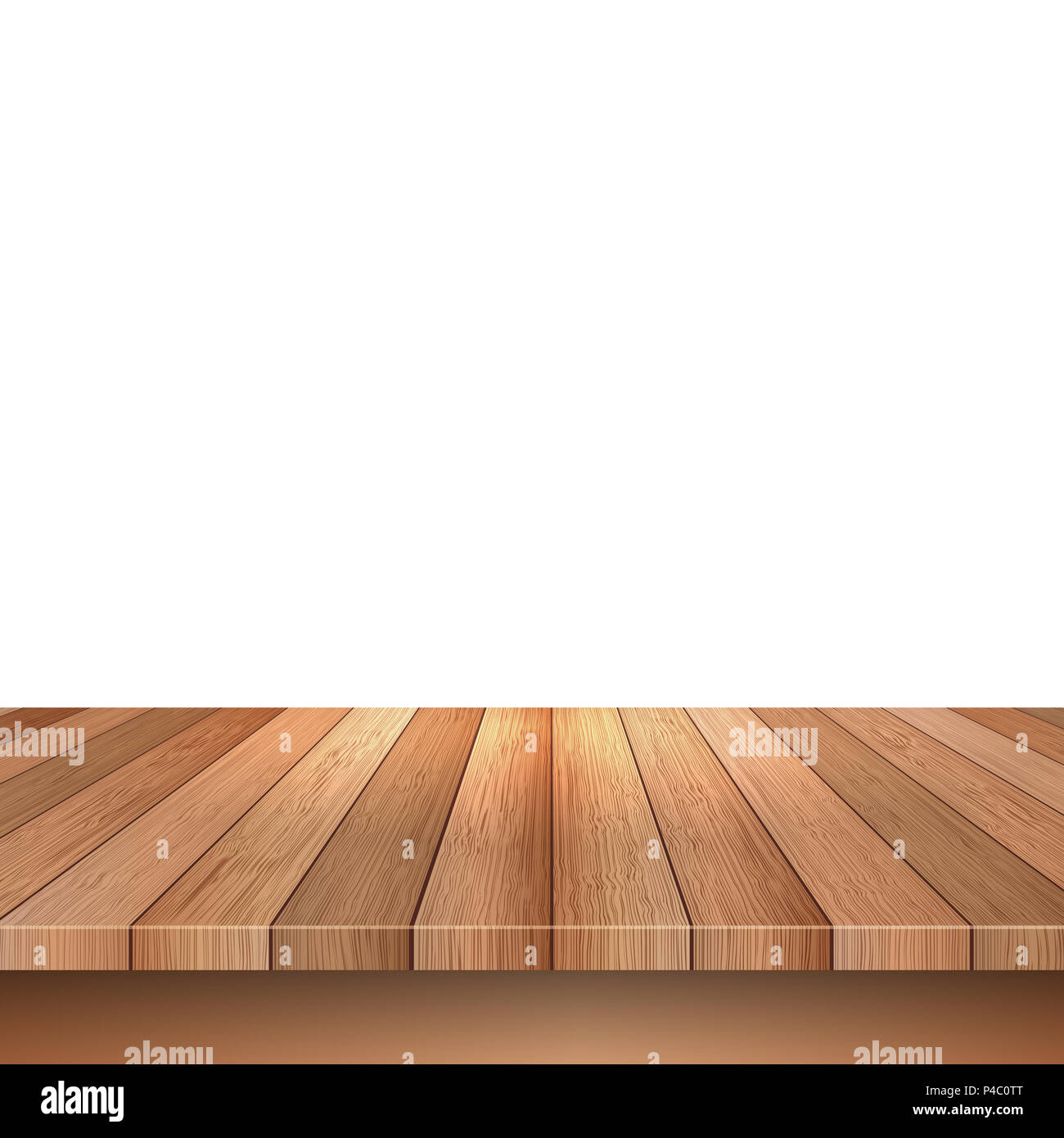 Empty wooden decking on a white background Stock Photo - Alamy