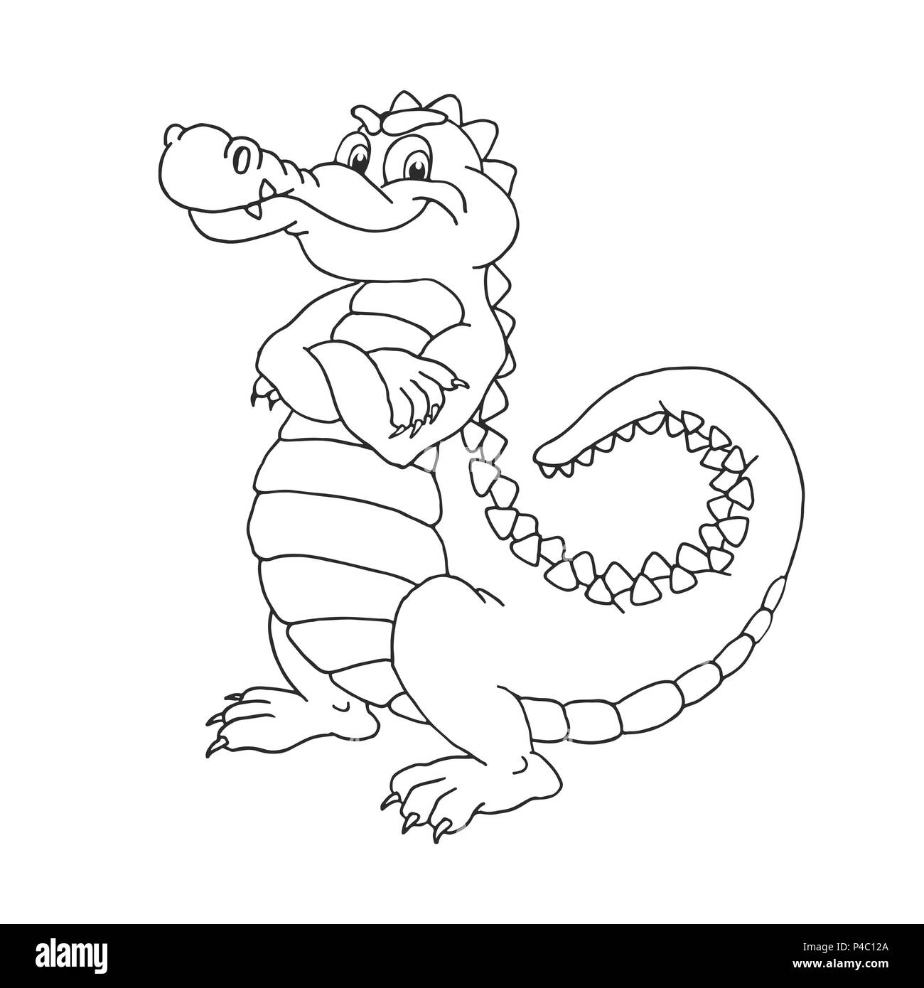 Crocodile fun vector cartoon Black and White Stock Photos & Images - Alamy