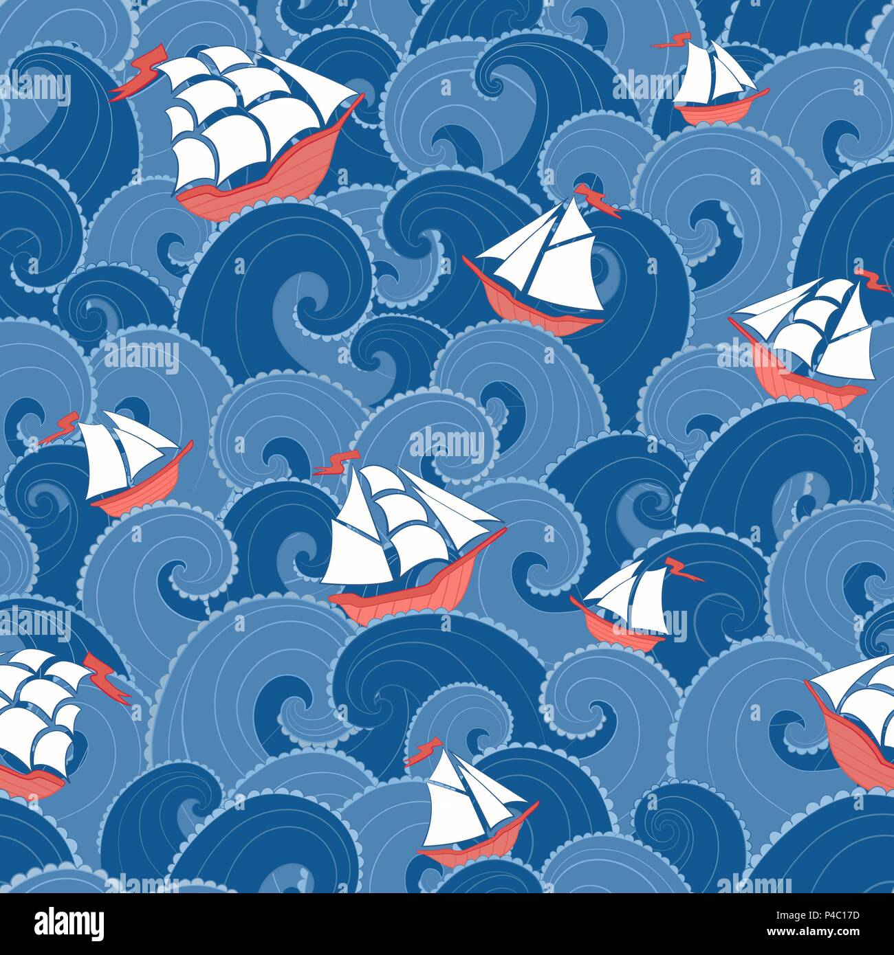 Seamless pattern summer sailboat hi-res stock photography and images ...