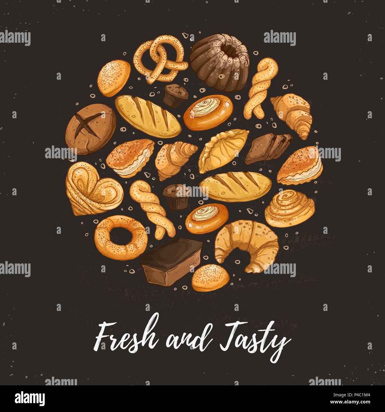 Bun circle logo hi-res stock photography and images - Alamy