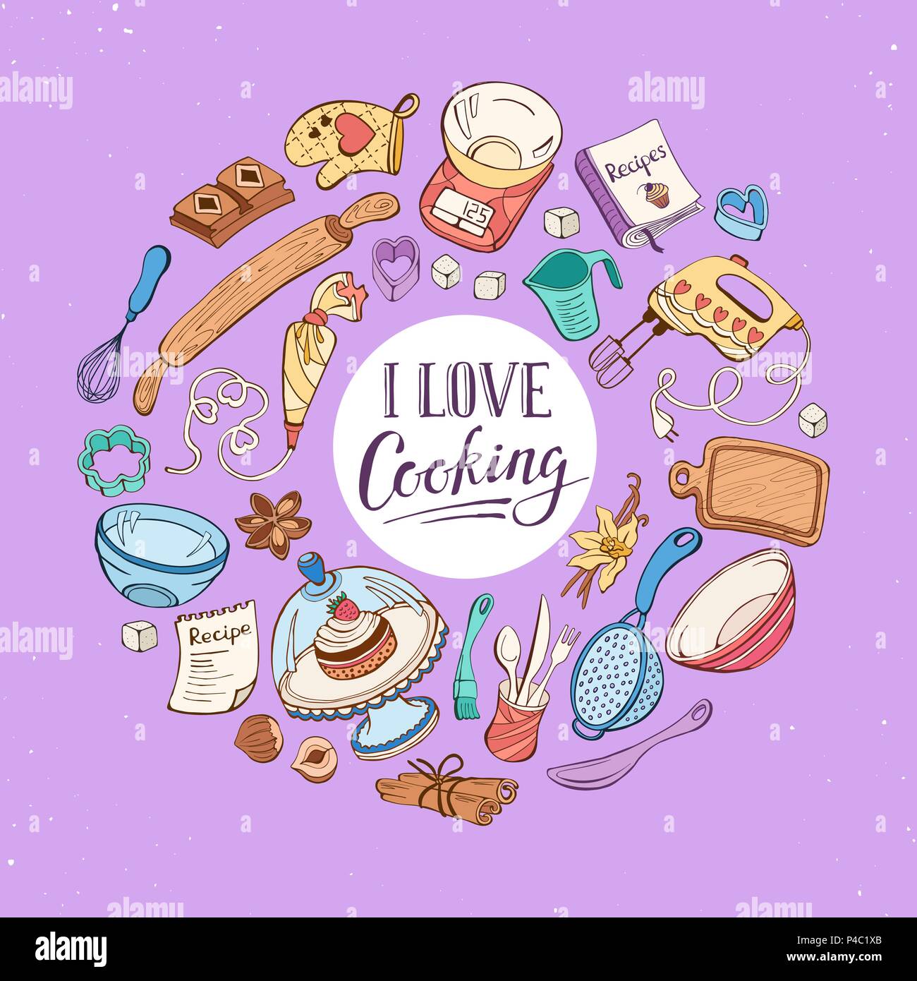 i love cooking poster Stock Vector Image & Art - Alamy