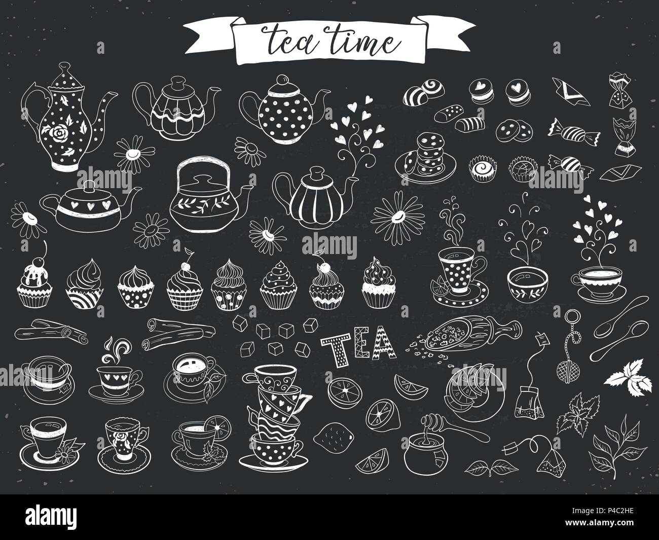 Vintage teapot cream tea Stock Vector Images - Alamy