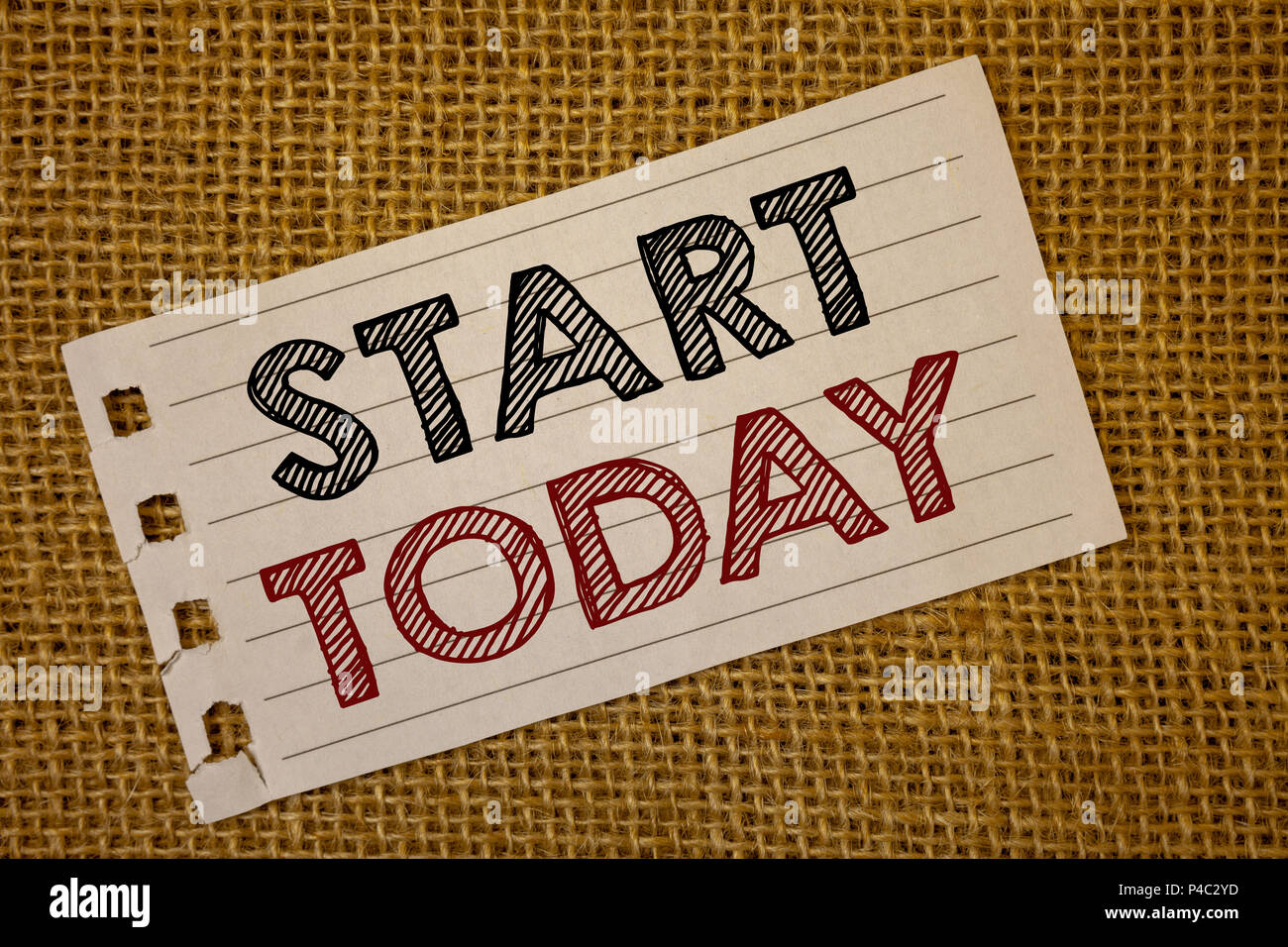Text sign showing Start Today. Conceptual photo Initiate Begin right ...
