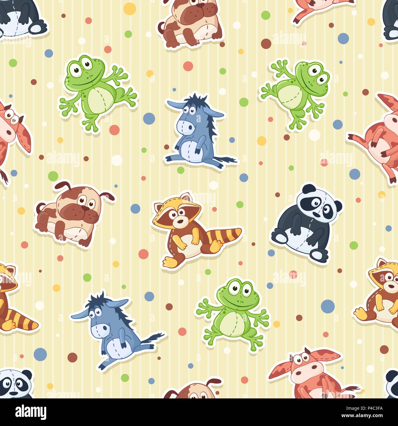 cartoon animals pattern Stock Vector Image & Art - Alamy