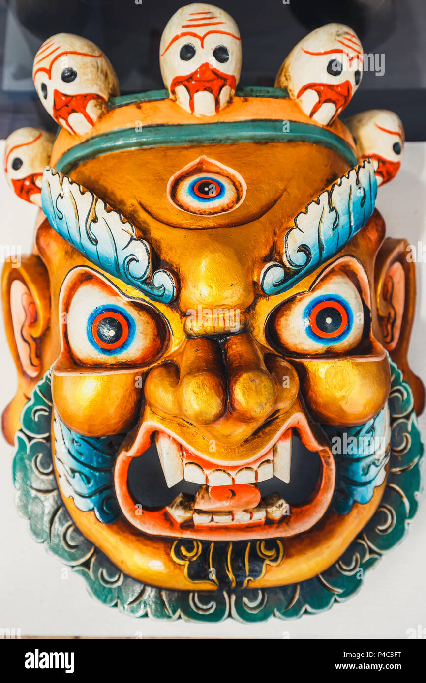 colorful traditional buddhist mask, close up Stock Photo - Alamy