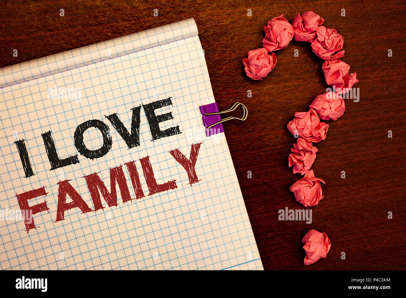 Conceptual hand writing showing I Love Family. Business photo ...