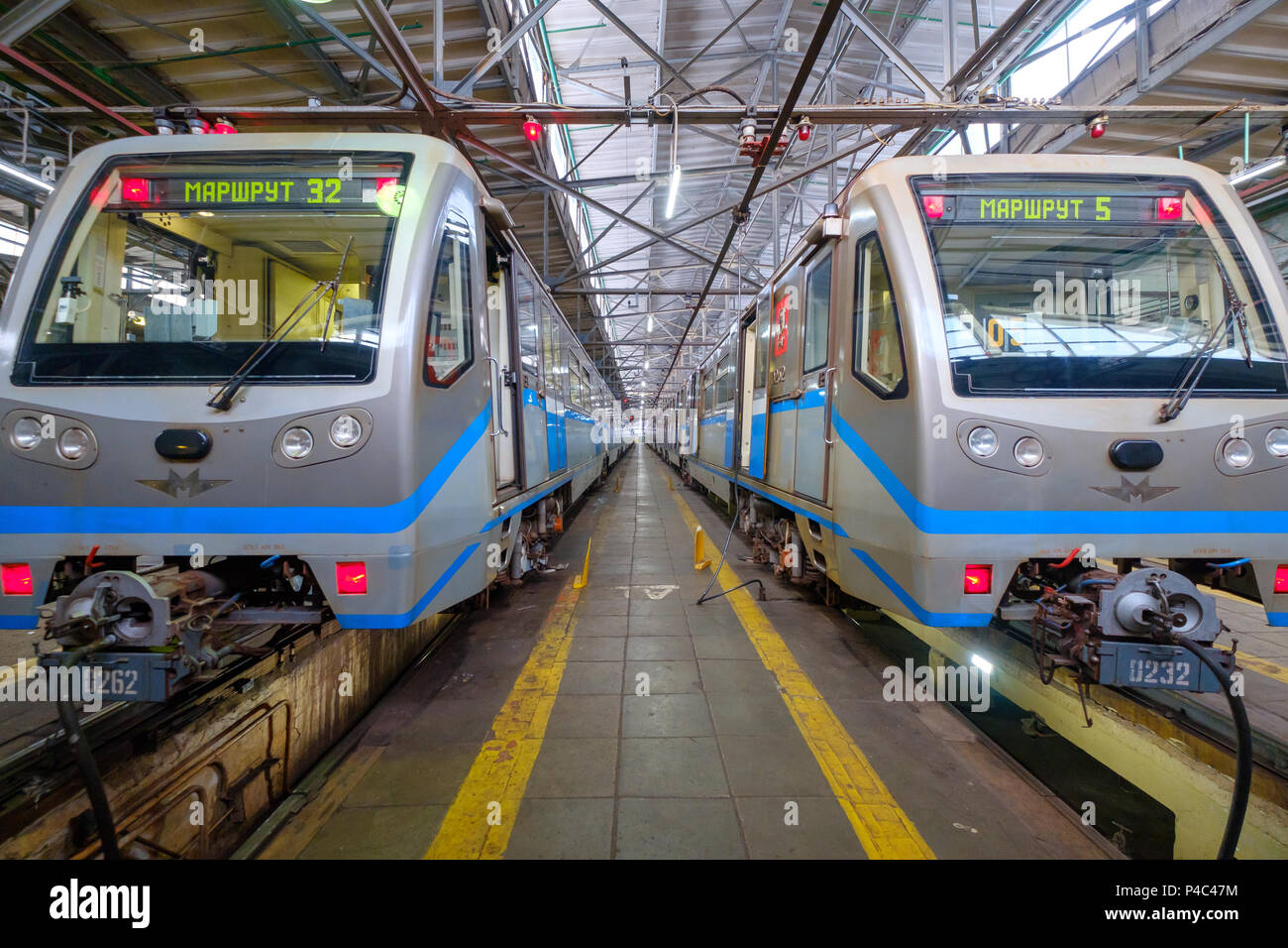 Subway train metro depot Krasnaya presnya interior Stock Photo - Alamy