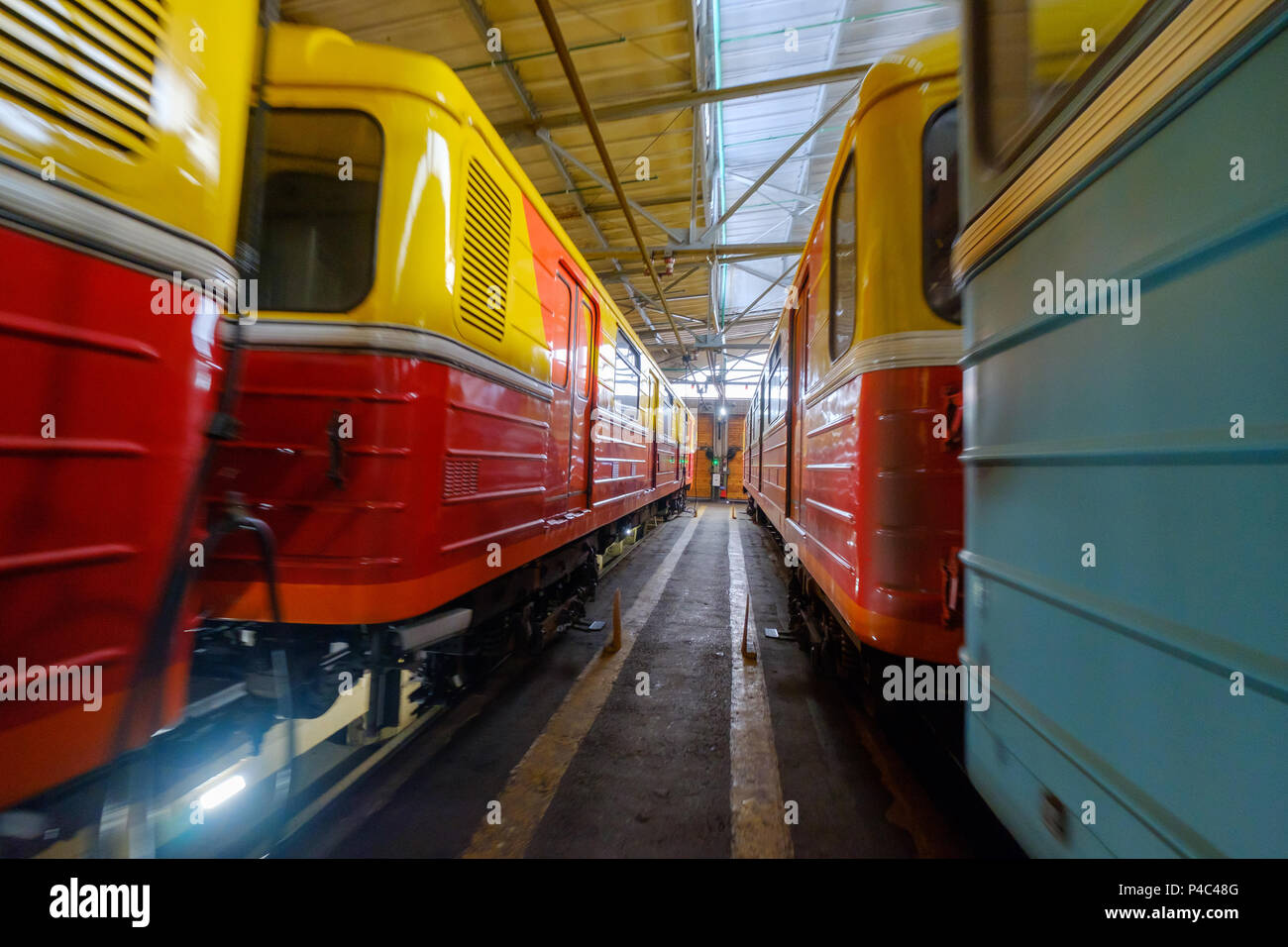 Subway train metro depot Krasnaya presnya interior Stock Photo - Alamy