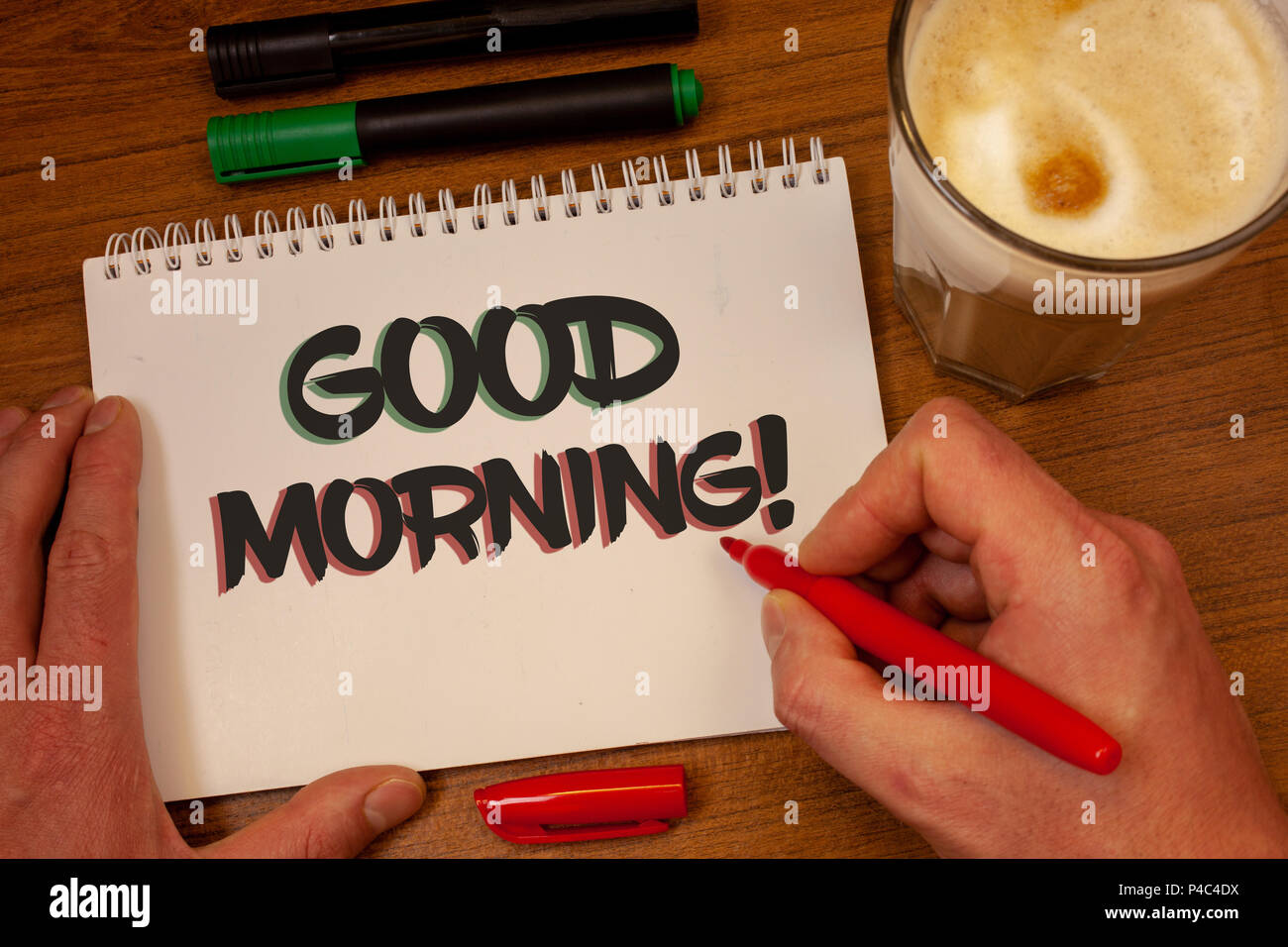 Writing note showing Good Morning Motivational Call. Business photo ...