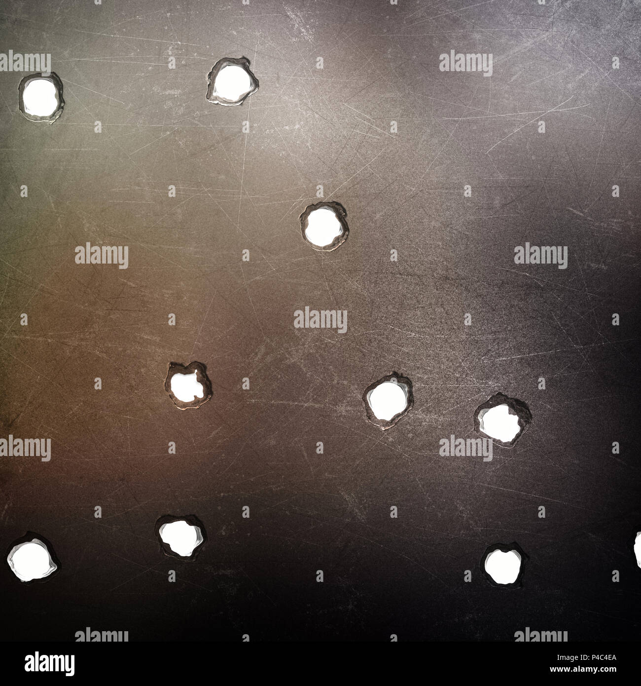 3D metallic texture with bullet holes Stock Photo - Alamy