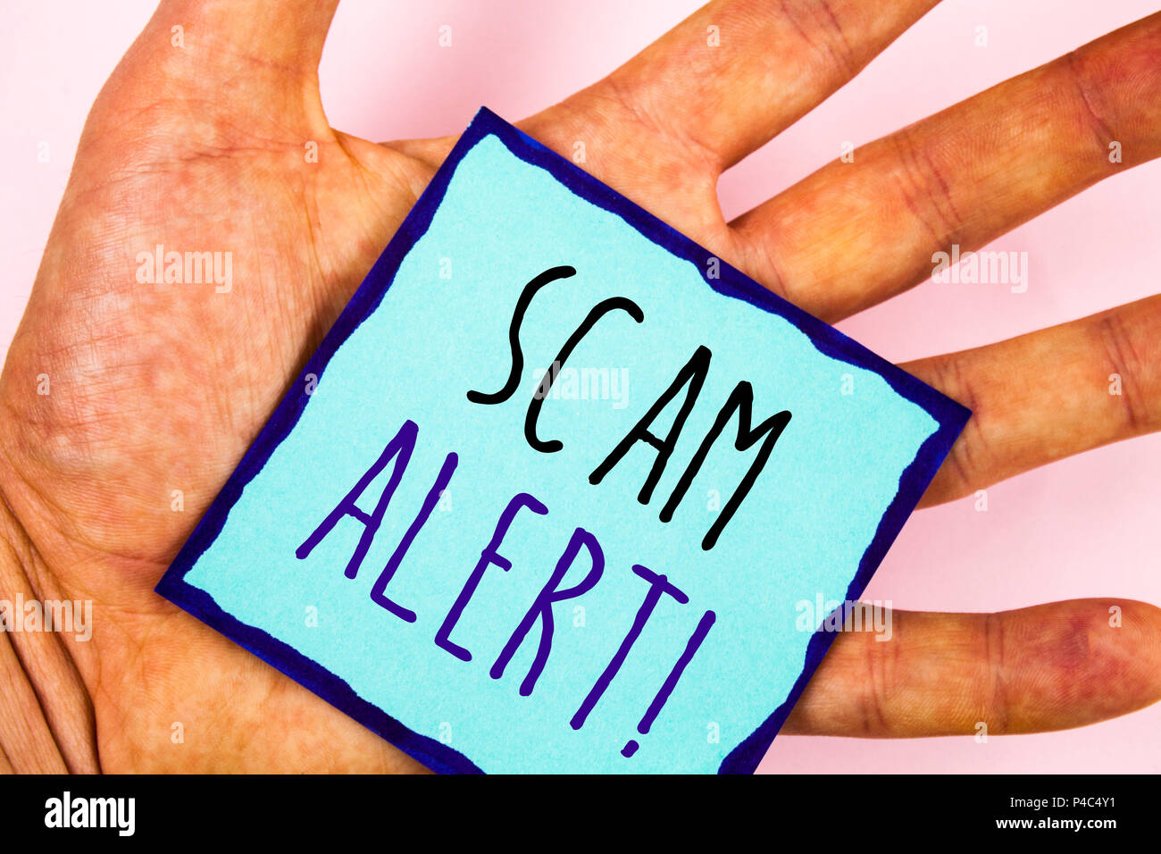 Text sign showing Scam Alert Motivational Call. Conceptual photo Safety ...