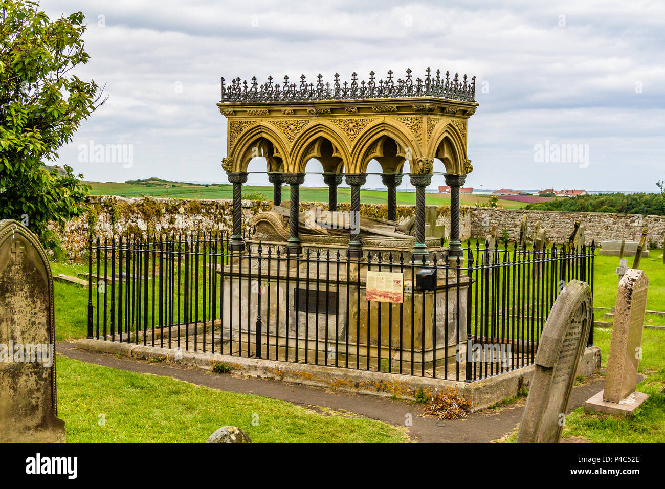 Local Victorian heroine Grace Darling's tomb in the churchyard at ...
