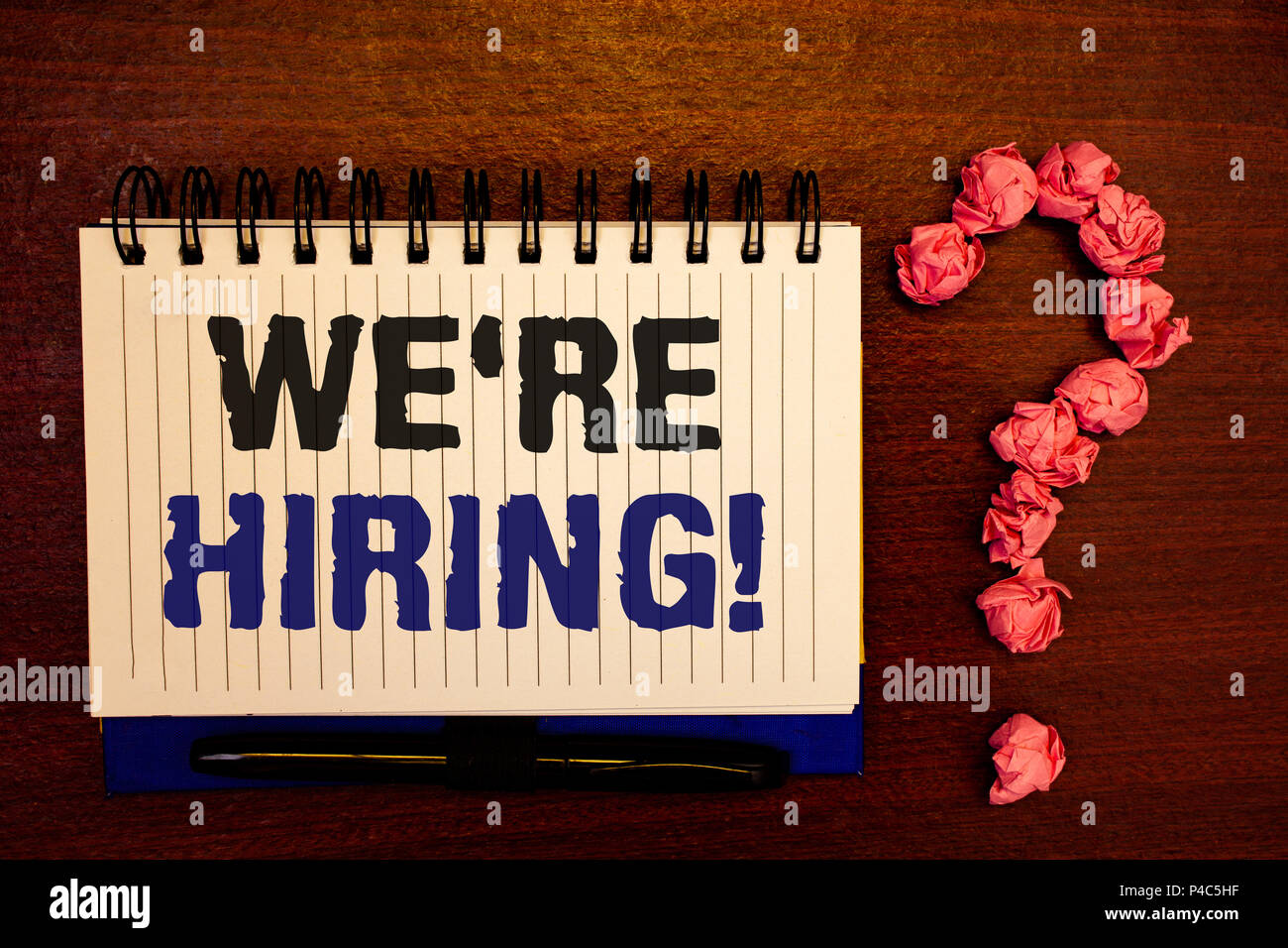Handwriting texts writing We Are Hiring Motivational Call. Concept ...