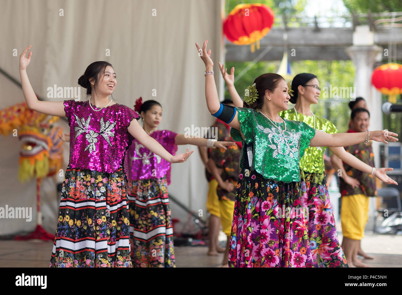 Columbus, Ohio, USA - May 27, 2018 Members of the Sayaw FilipinOH dance ...
