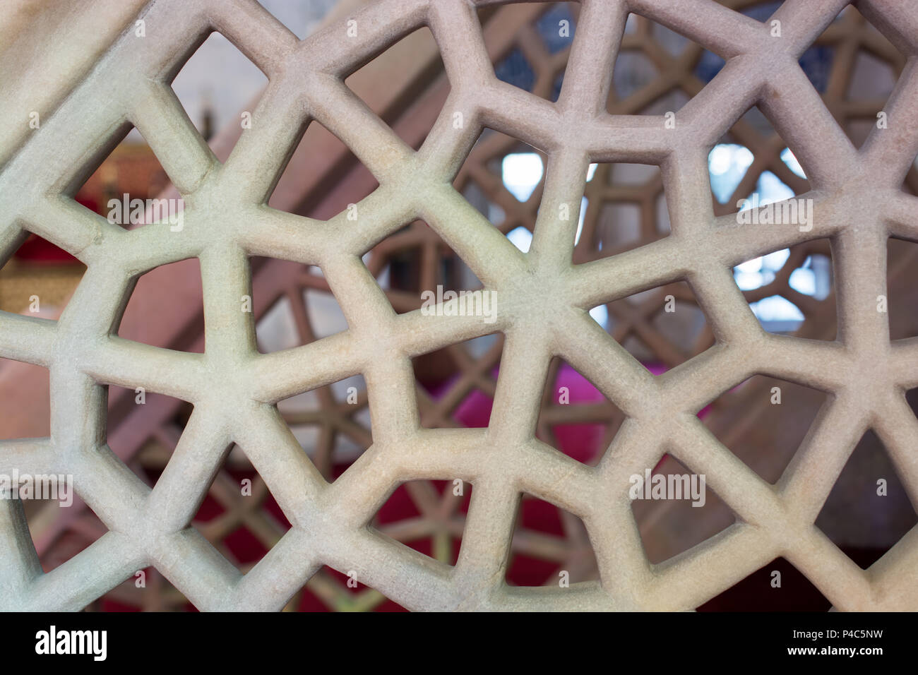 Ottoman marble stone carving art in floral patterns Stock Photo - Alamy