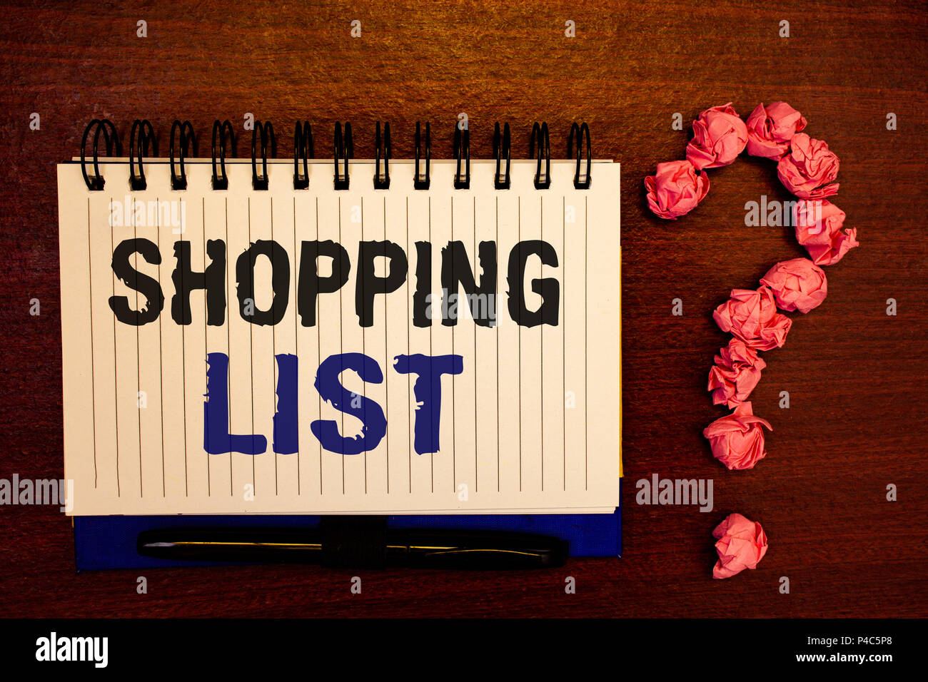 Handwriting textss writing Shopping List. Concept meaning Products ...