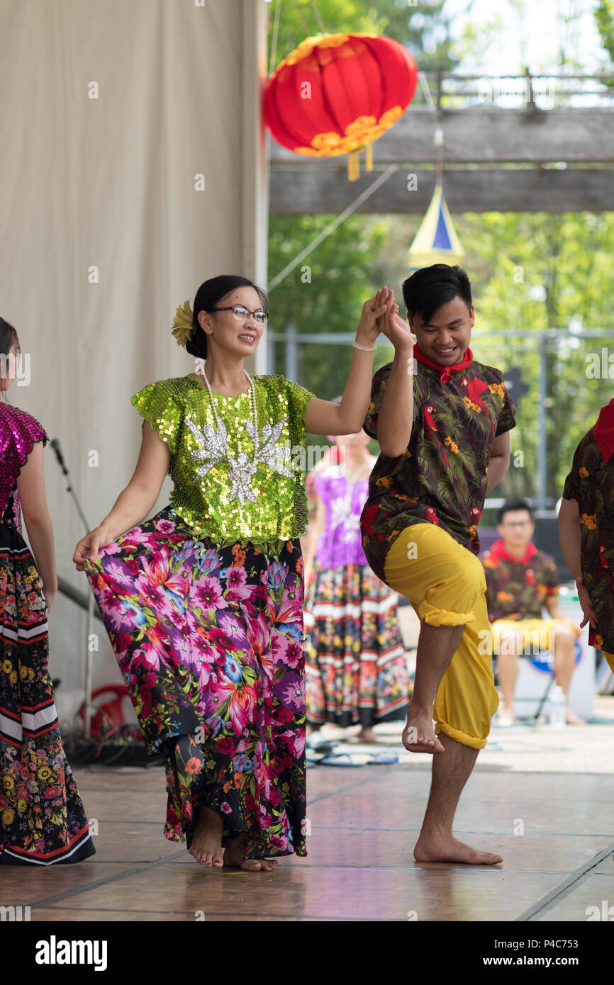 Columbus, Ohio, USA - May 27, 2018 Members of the Sayaw FilipinOH dance ...