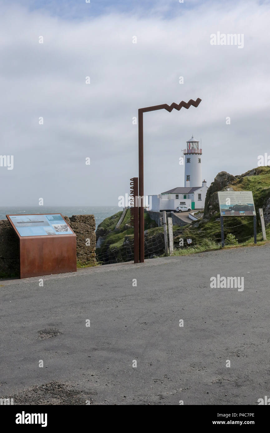 Wild Atlantic Way Discovery sign at Fanad Head County Donegal with ...