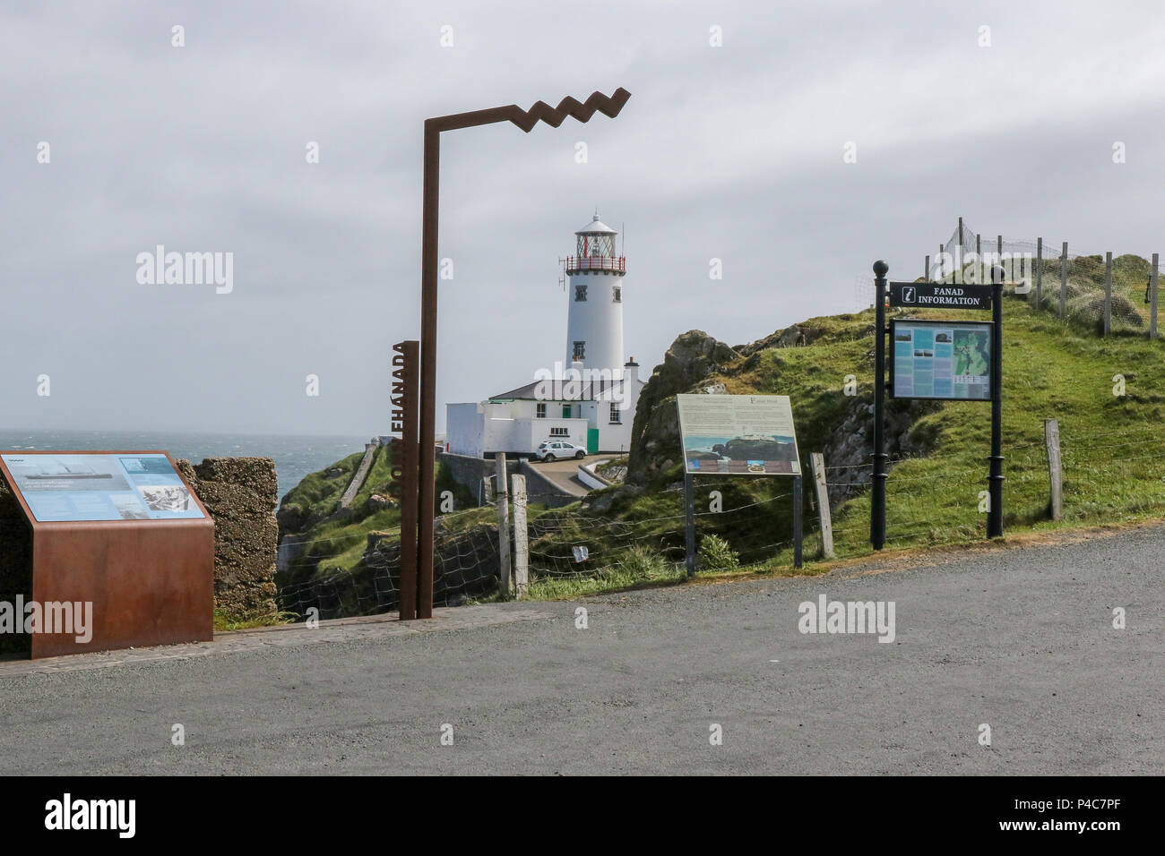 Wild Atlantic Way Discovery sign at Fanad Head County Donegal with ...