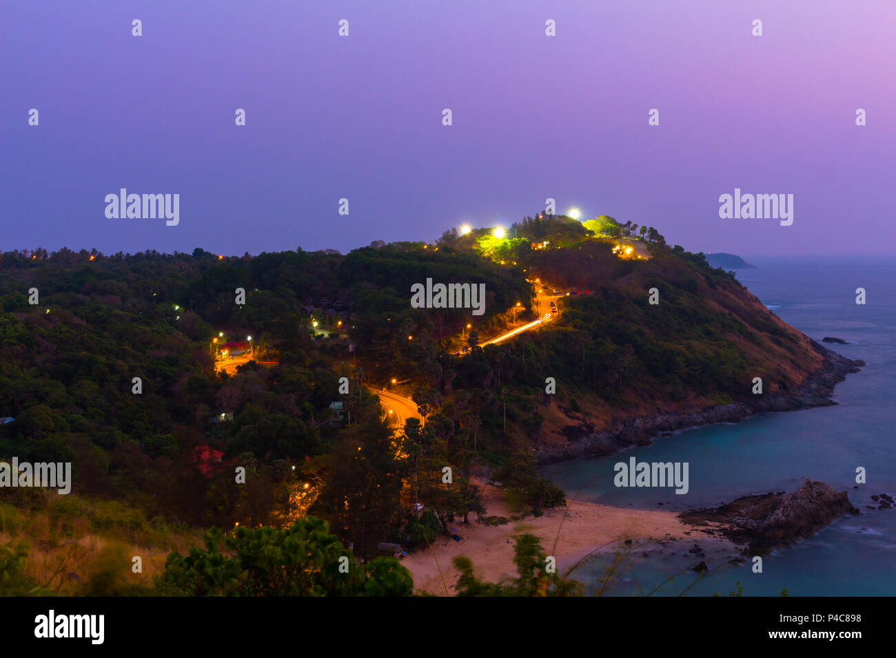 sunset at Promthep cape. Promthep cape is the most popular viewpoint in ...