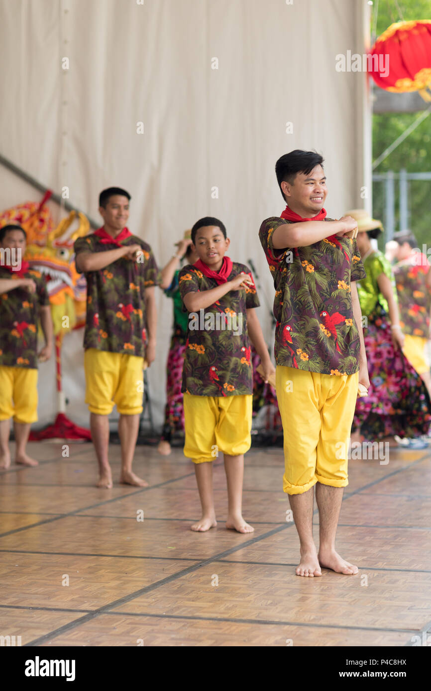 Columbus, Ohio, USA - May 27, 2018 Members of the Sayaw FilipinOH dance ...