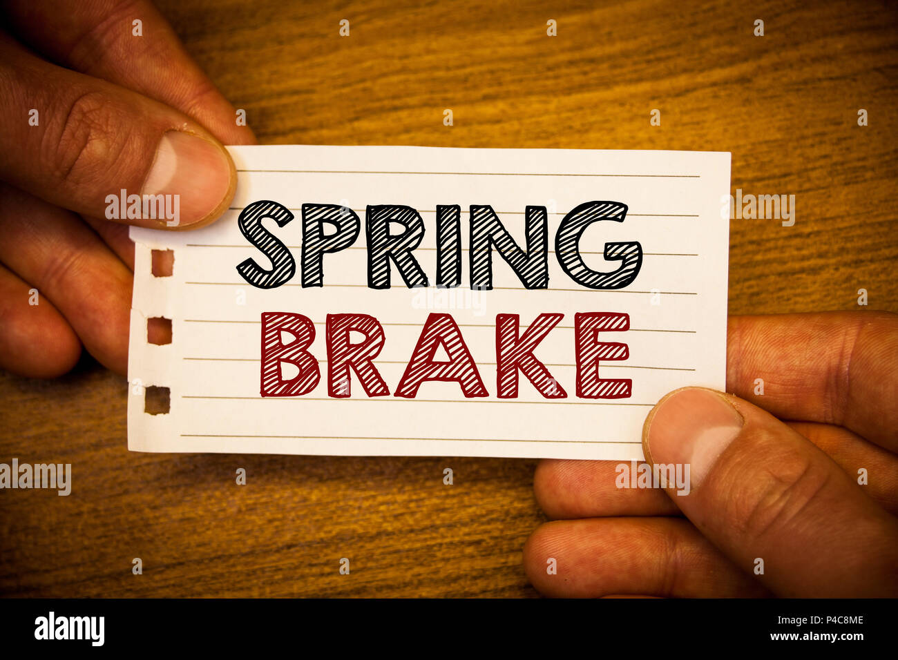 Text sign showing Spring Brake. Conceptual photo Easter week School ...