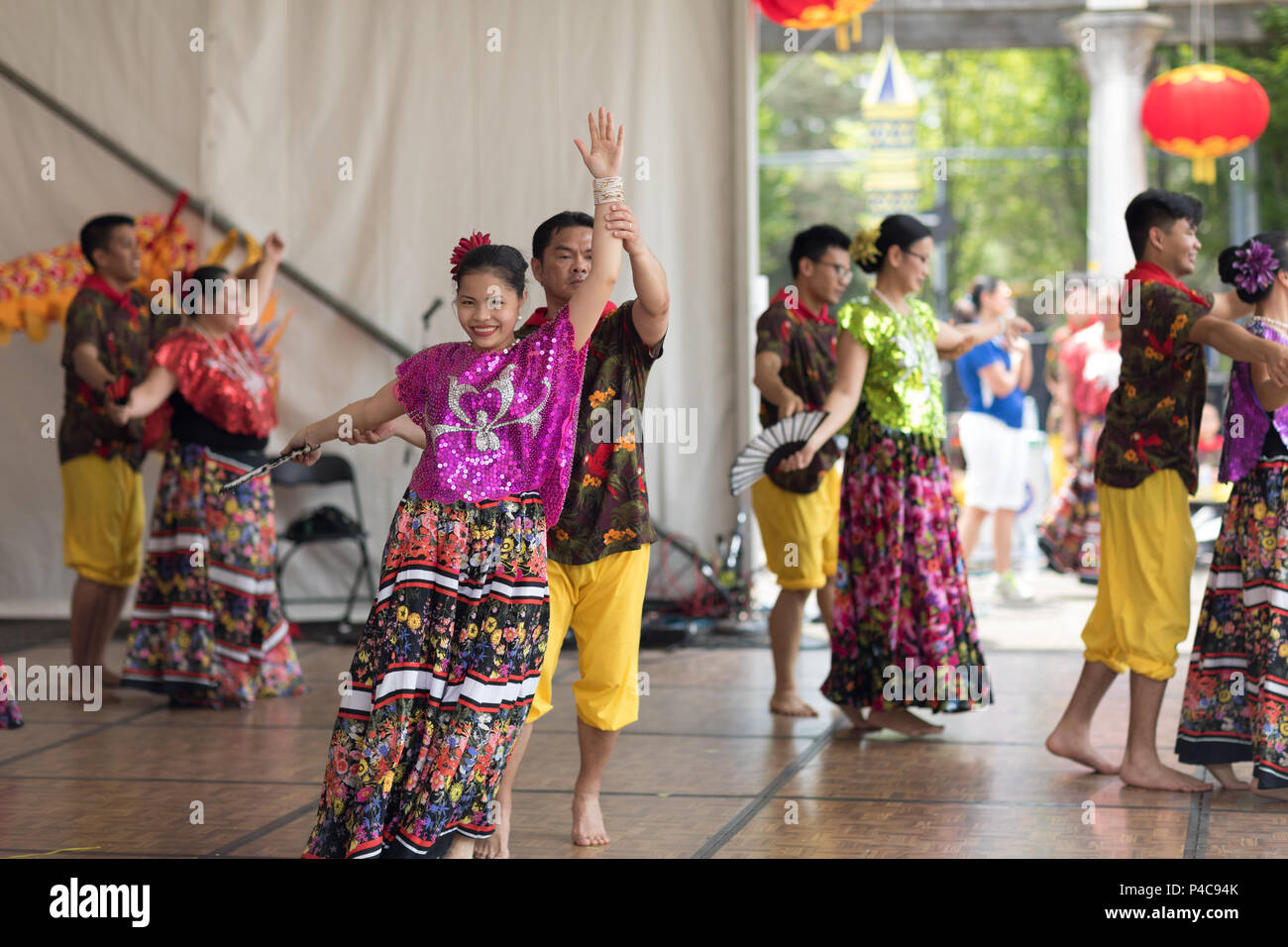 Columbus, Ohio, USA - May 27, 2018 Members of the Sayaw FilipinOH dance ...