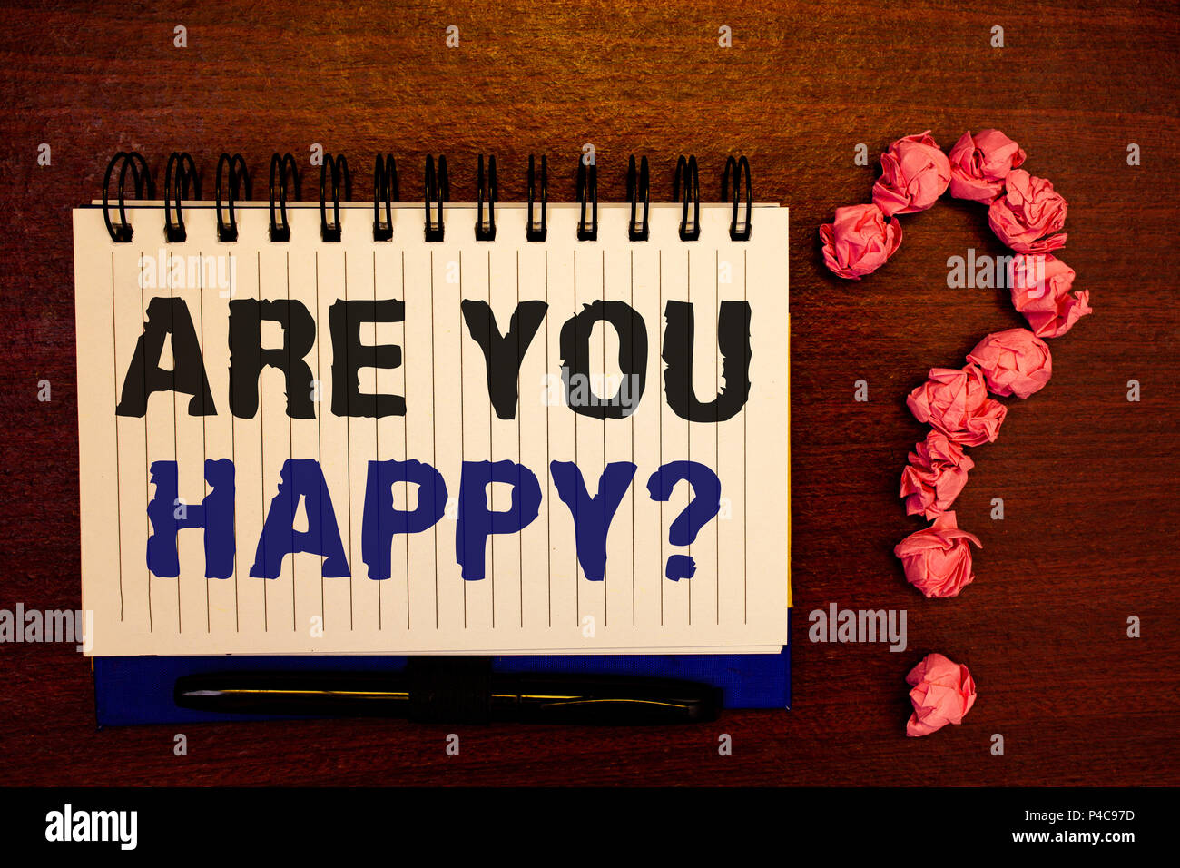 Handwriting textss writing Are You Happy Question. Concept meaning ...