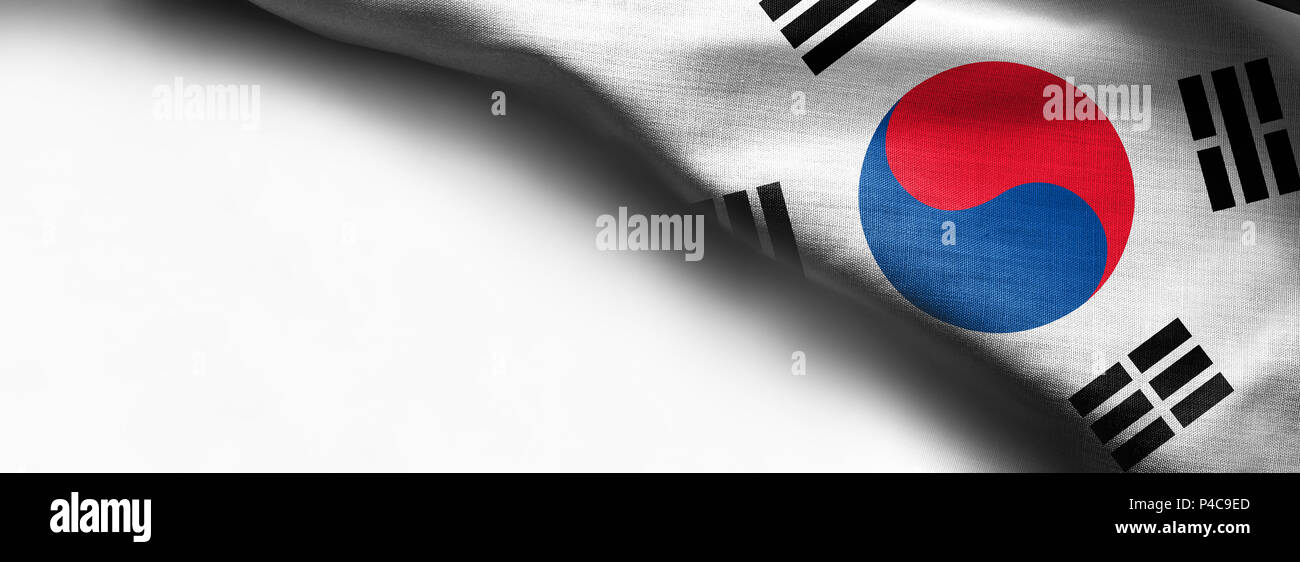 South Korea flag border isolated on white background Stock Photo - Alamy