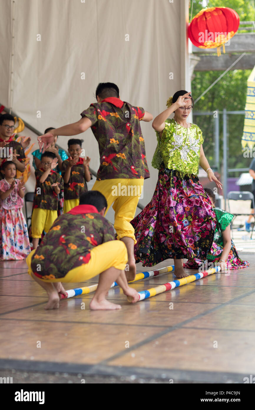 Columbus, Ohio, USA - May 27, 2018 Members of the Sayaw FilipinOH dance ...