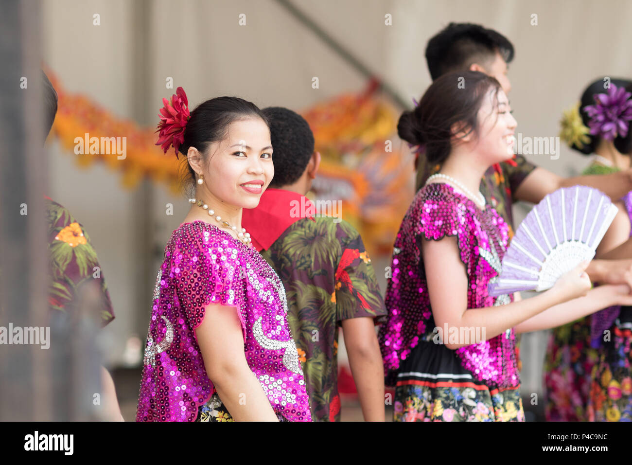 Columbus, Ohio, USA - May 27, 2018 Members of the Sayaw FilipinOH dance ...