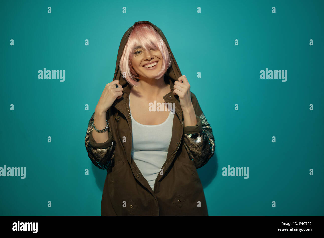 Beautiful girl smiling wide showing her impeccable white teeth Stock ...