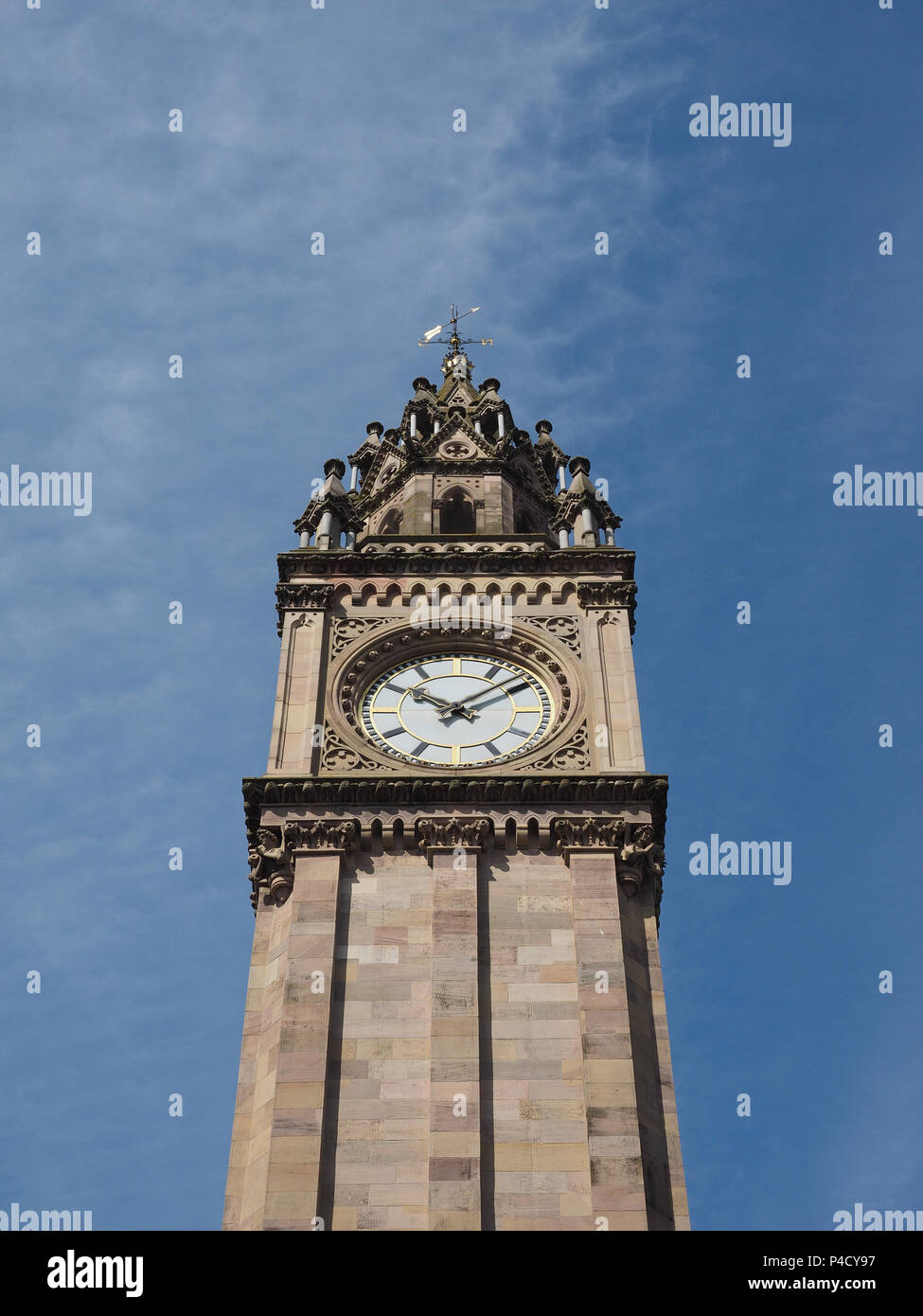 Albert Memorial Clock (aka Albert Clock) tower in Belfast, UK Stock ...