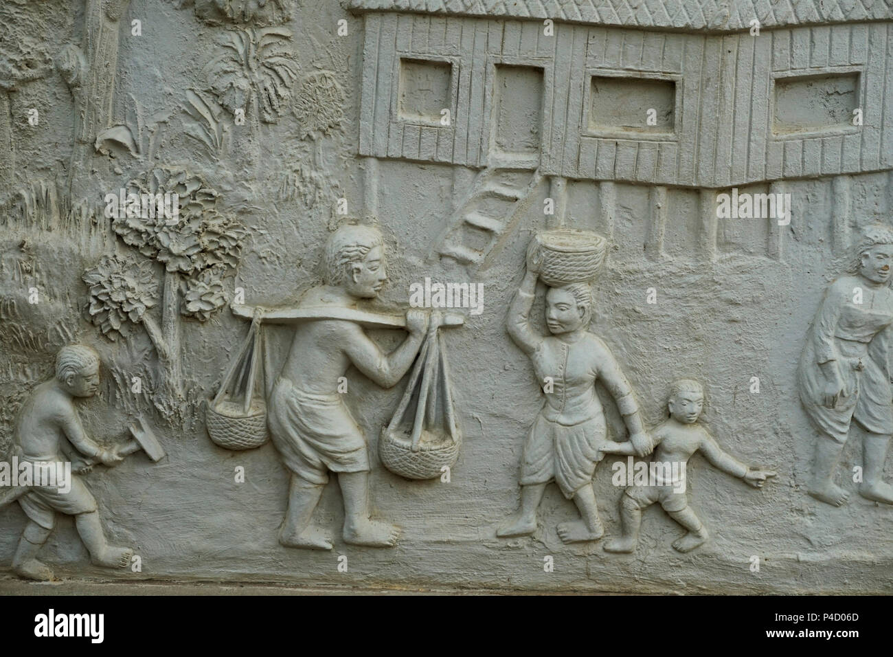 Scenes of country life of the Cambodian people, Yeay Penh Statue, Phnom ...