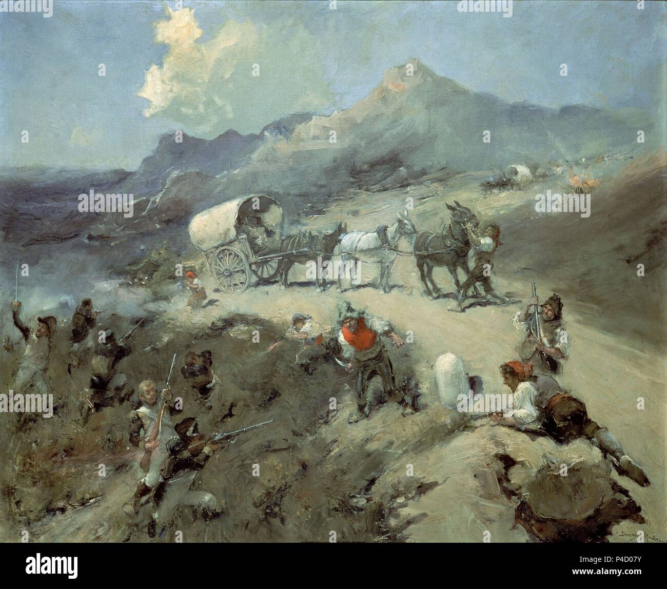 "GUERRILLEROS EN EL GUADARRAMA" - SIGLO XIX. Author: Domingo Muñoz ...